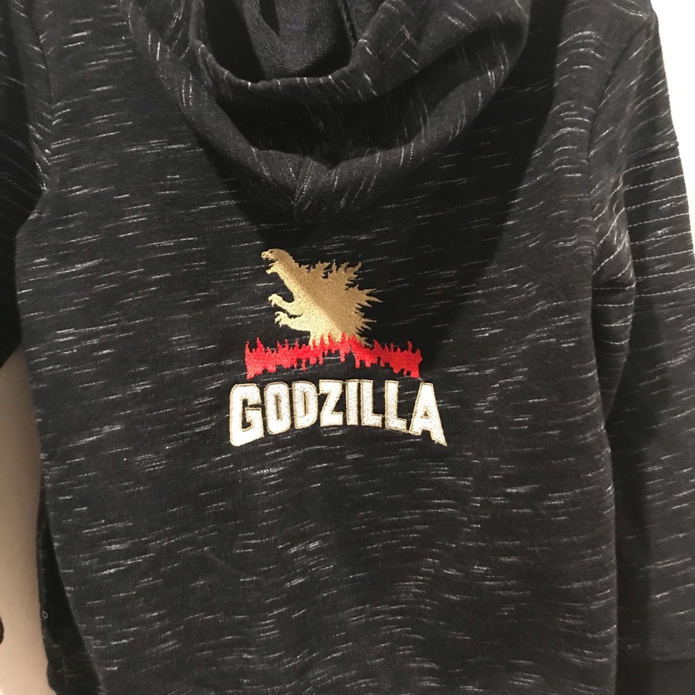 Kids Godzilla Embroidered Zip Up Hoodie Jacket - Gem
